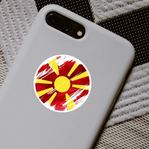 North Macedonia Flag Sticker, Laptop Sticker, Helmet Sticker, Guitar ...