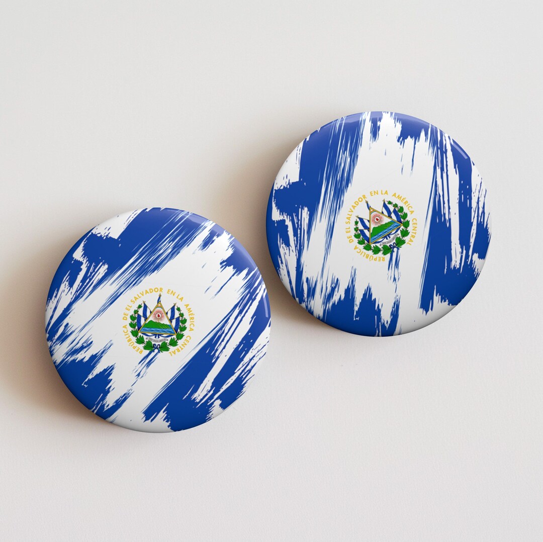 El Salvador Flag Pin Button Custom Pinback, Patriotic Campaign Buttons ...