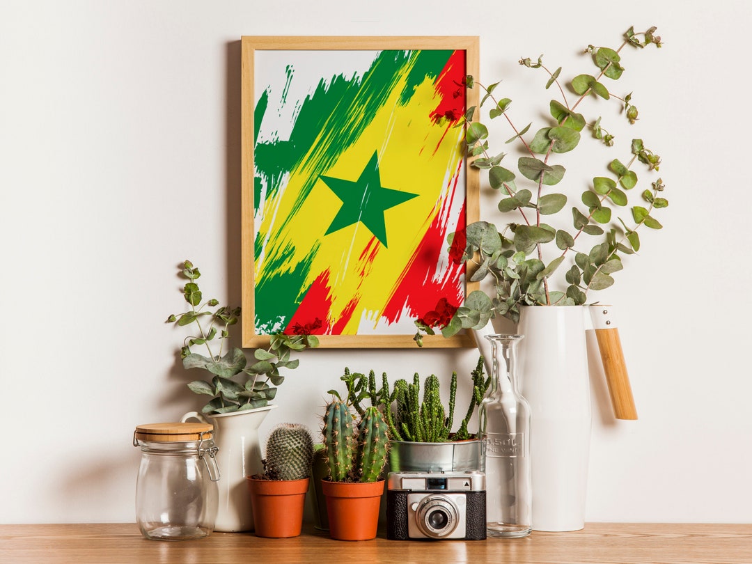 Senegal Flag Print | Senegal Poster | Senegal Wall Art Print | Senegal ...