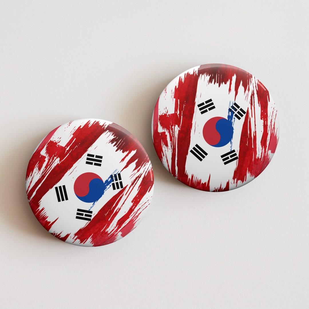 South Korea Flag Pin – Patriotic Metal Button Badge - Etsy