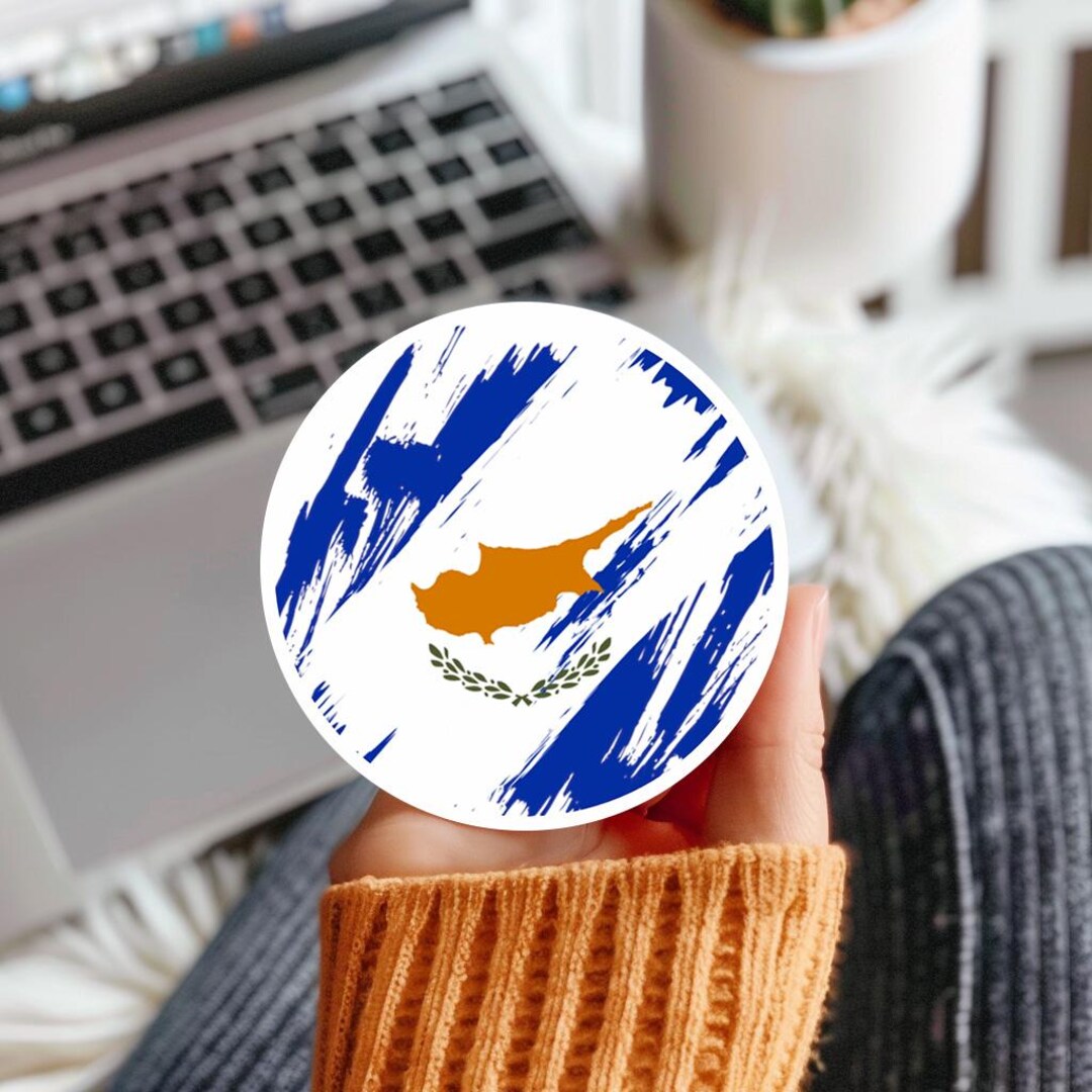Cyprus Flag Sticker, Laptop Sticker, Helmet Sticker, Guitar Sticker ...