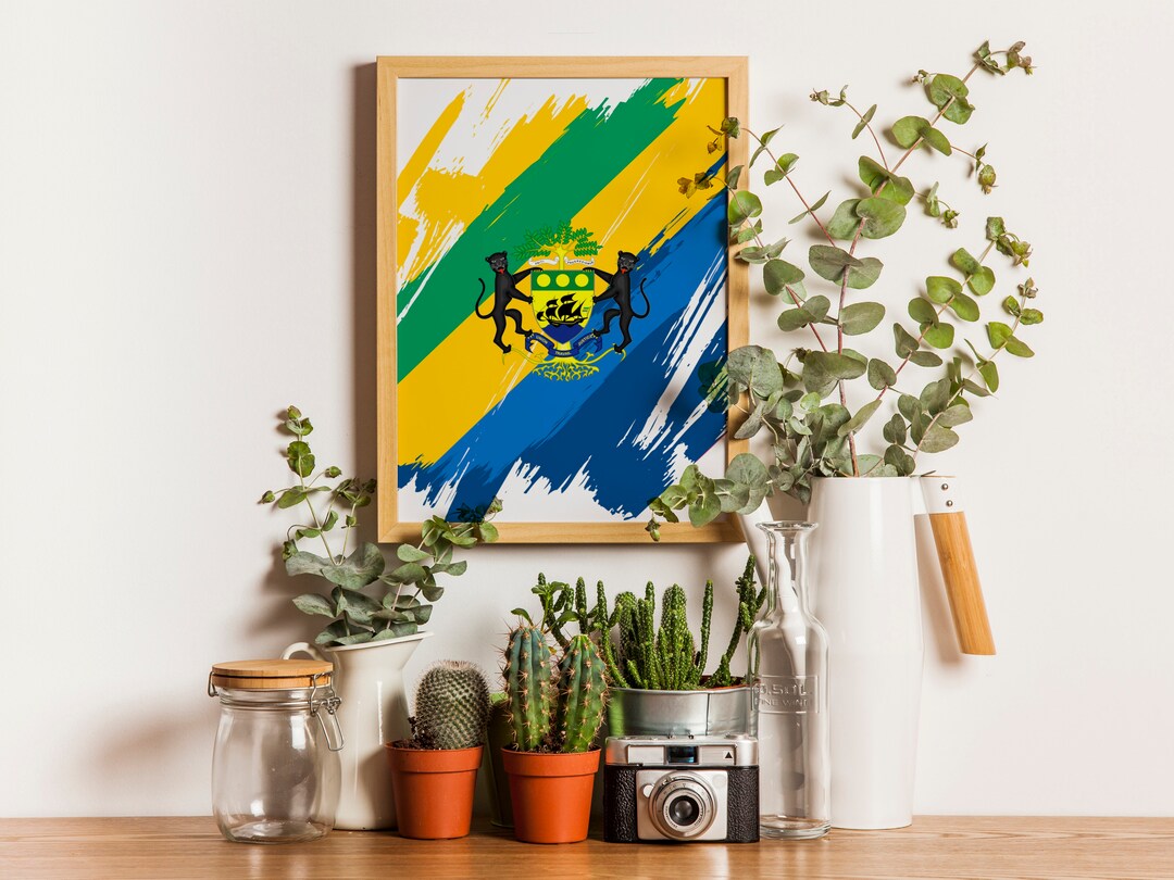 Gabon Flag Print | Gabon Poster | Gabon Wall Art Print | Gabon Home ...
