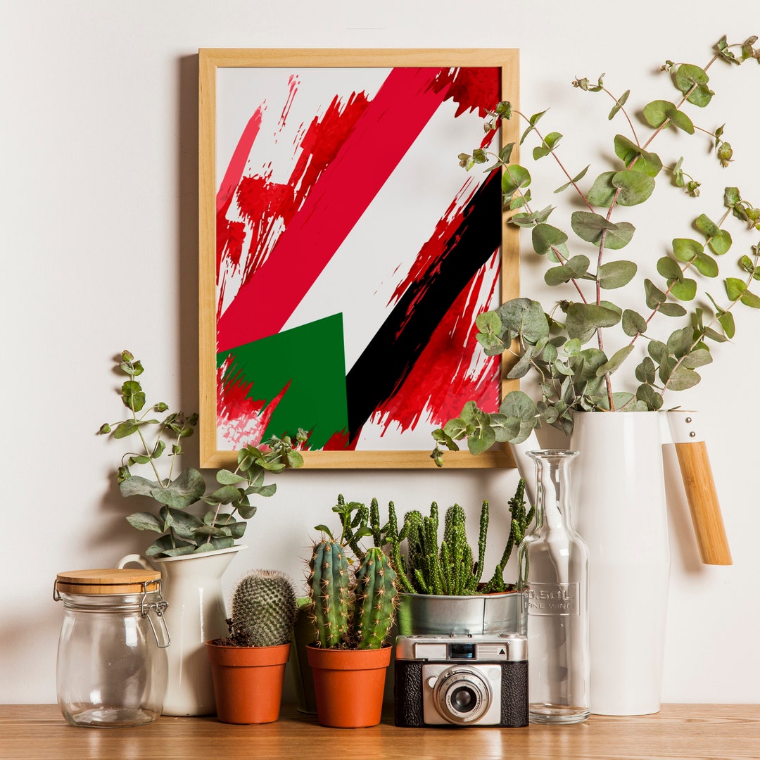 Sudan Flag Art Print | Modern Home Decor (unframed) - Etsy