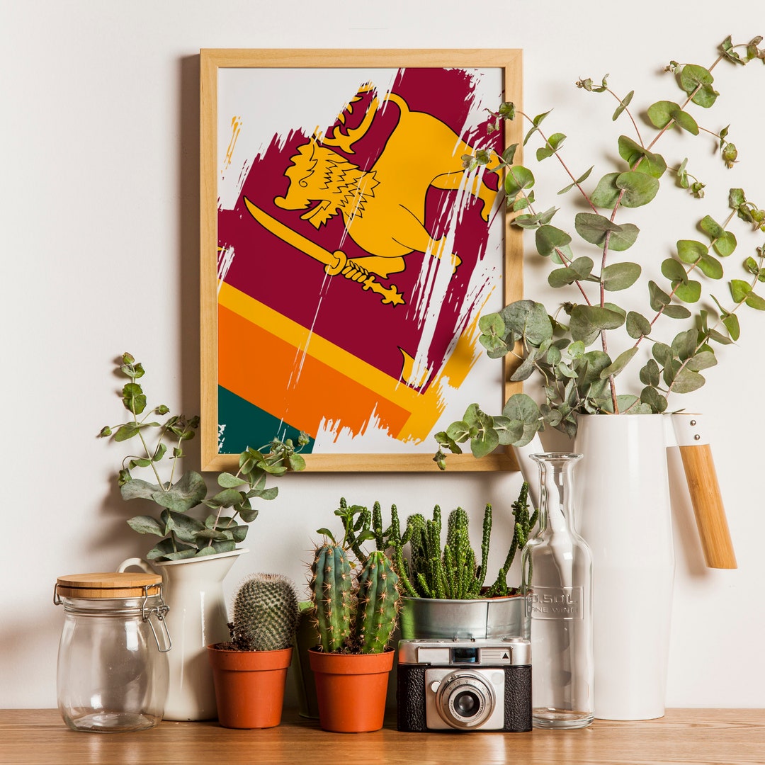 Sri Lanka Flag Print | Sri Lanka Poster | Sri Lanka Wall Art Print ...