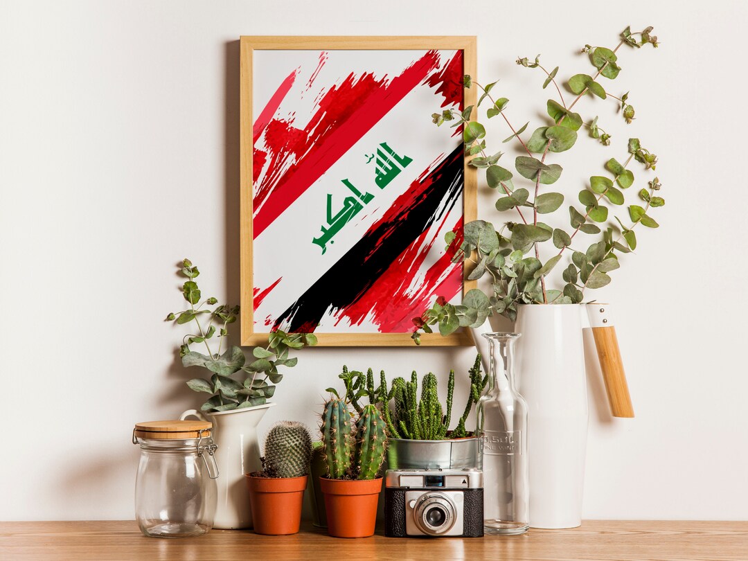 Iraq Flag Print | Iraq Poster | Iraq Wall Art Print | Iraq Home ...
