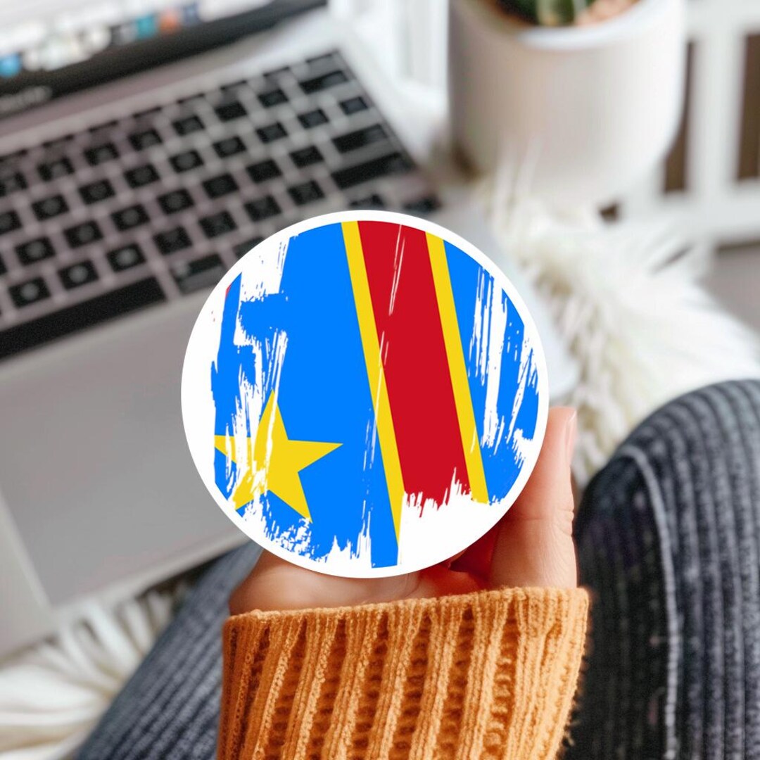Congo Flag Vinyl Sticker, Weather Resistant Decal - Etsy