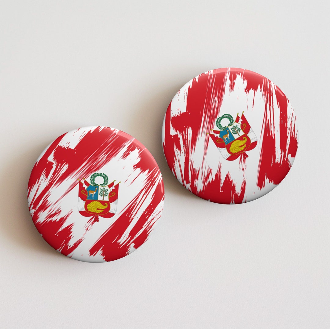 Peru Flag Pin Button - Custom Pinback, Patriotic Campaign Buttons ...