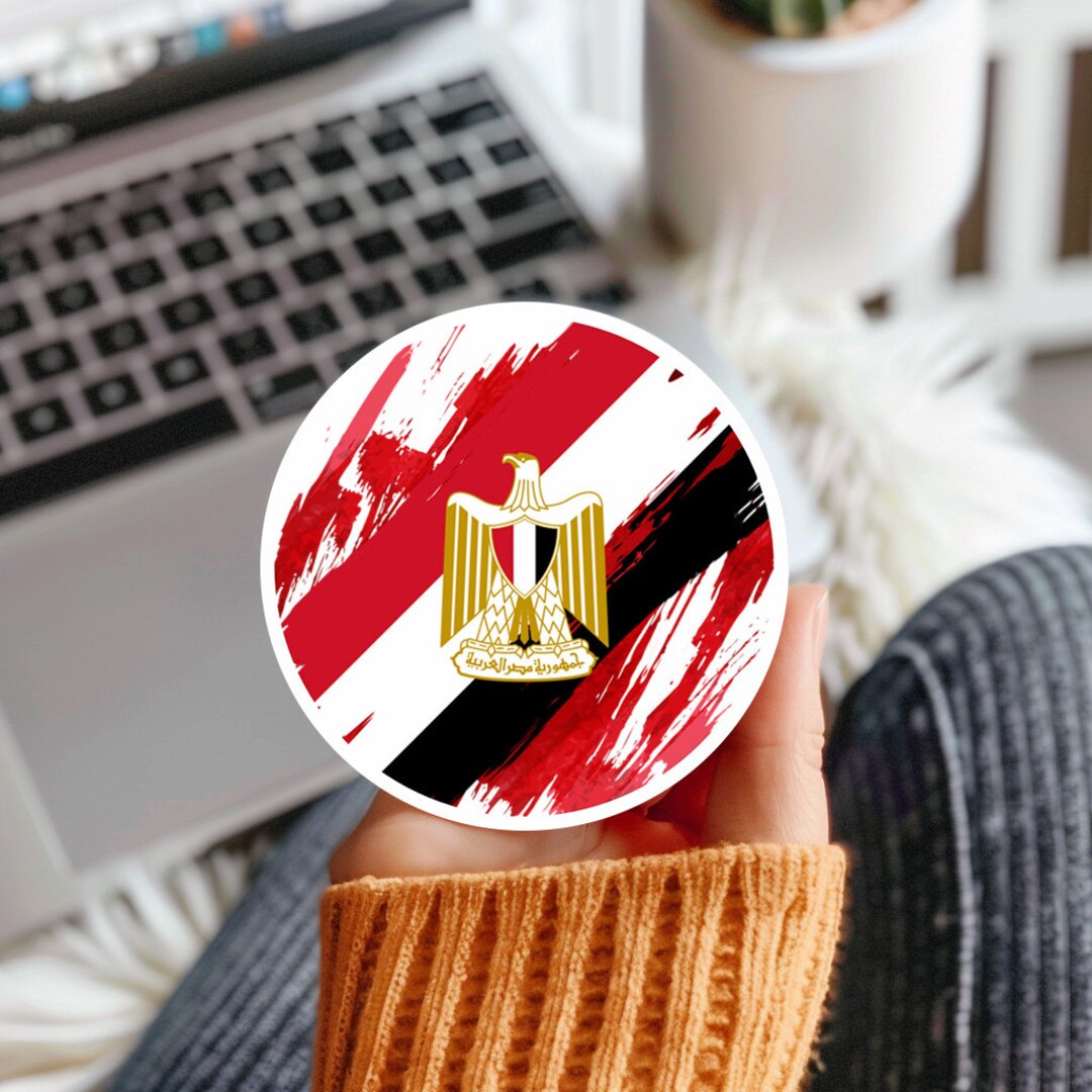 Egypt Flag Vinyl Sticker, Laptop Decal, Weatherproof - Etsy