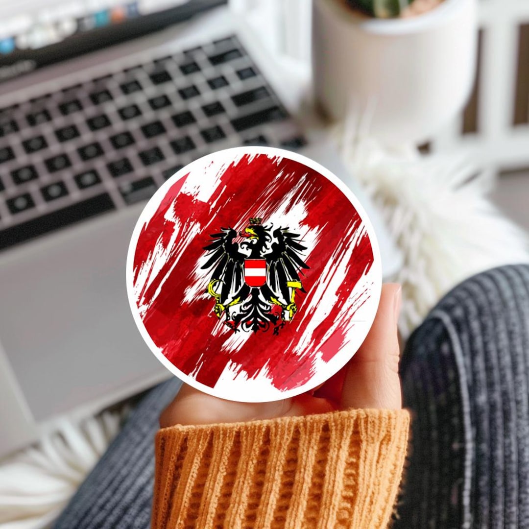 Austria Flag Sticker, Laptop Sticker, Helmet Sticker, Guitar Sticker ...
