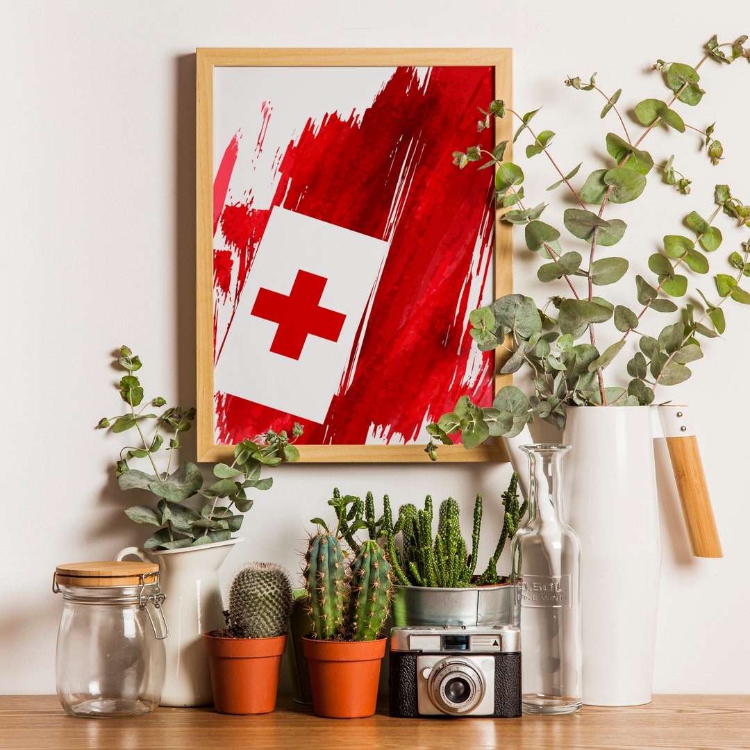 Tonga Flag Print | Tonga Poster | Tonga Wall Art Print | Tonga Home ...