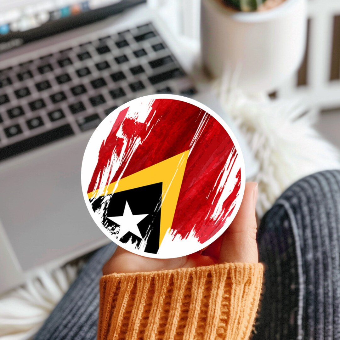 Timor-leste Flag Sticker, Laptop Sticker, Helmet Sticker, Guitar ...