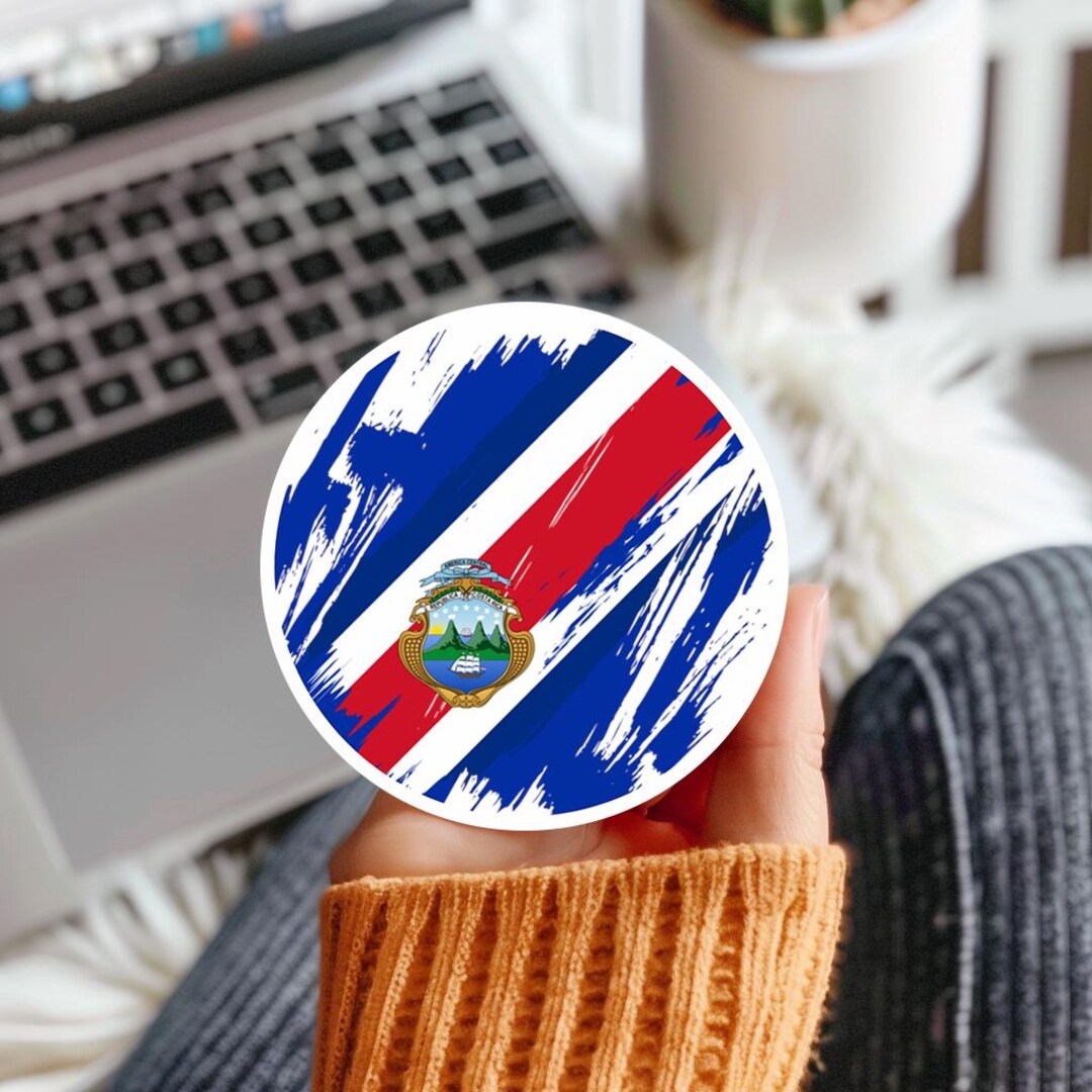 Costa Rica Flag Sticker, Laptop Sticker, Helmet Sticker, Guitar Sticker ...