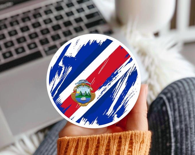 Costa Rica Seal Sticker Round Flag for Laptop Book Fridge Guitar ...