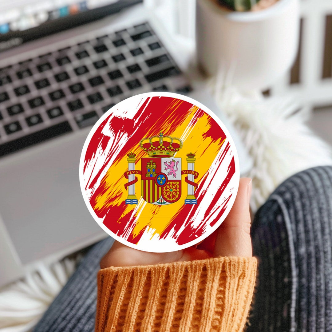 Spain Flag Sticker, Laptop Sticker, Helmet Sticker, Guitar Sticker ...