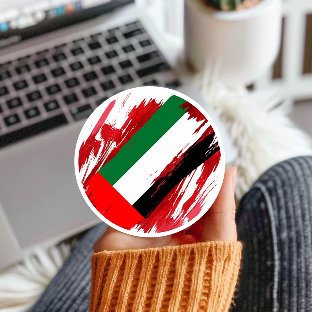 United Arab Emirates Flag Sticker, Laptop Sticker, Helmet Sticker ...