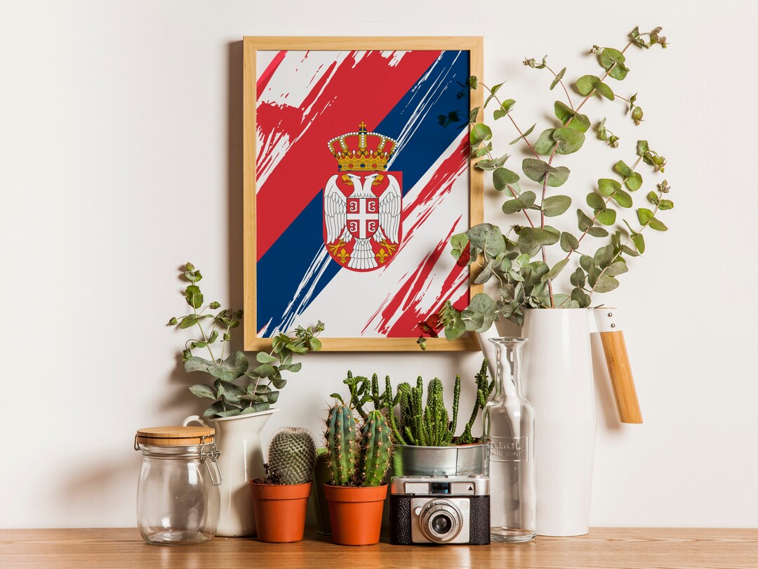 Serbia Flag Art Print | Patriotic Home Decor (unframed) - Etsy