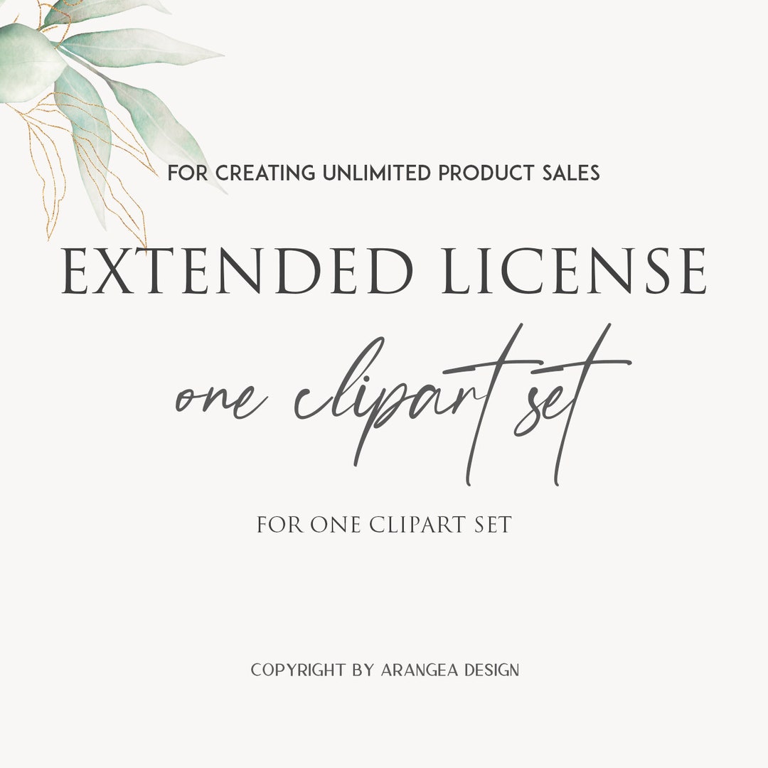 Extended License for 1 Clipart SET From Arangea Design Shop. Commercial ...