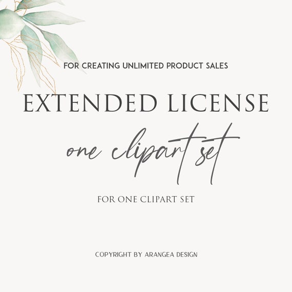 Extended License for 1 Clipart SET From Arangea Design Shop. - Etsy