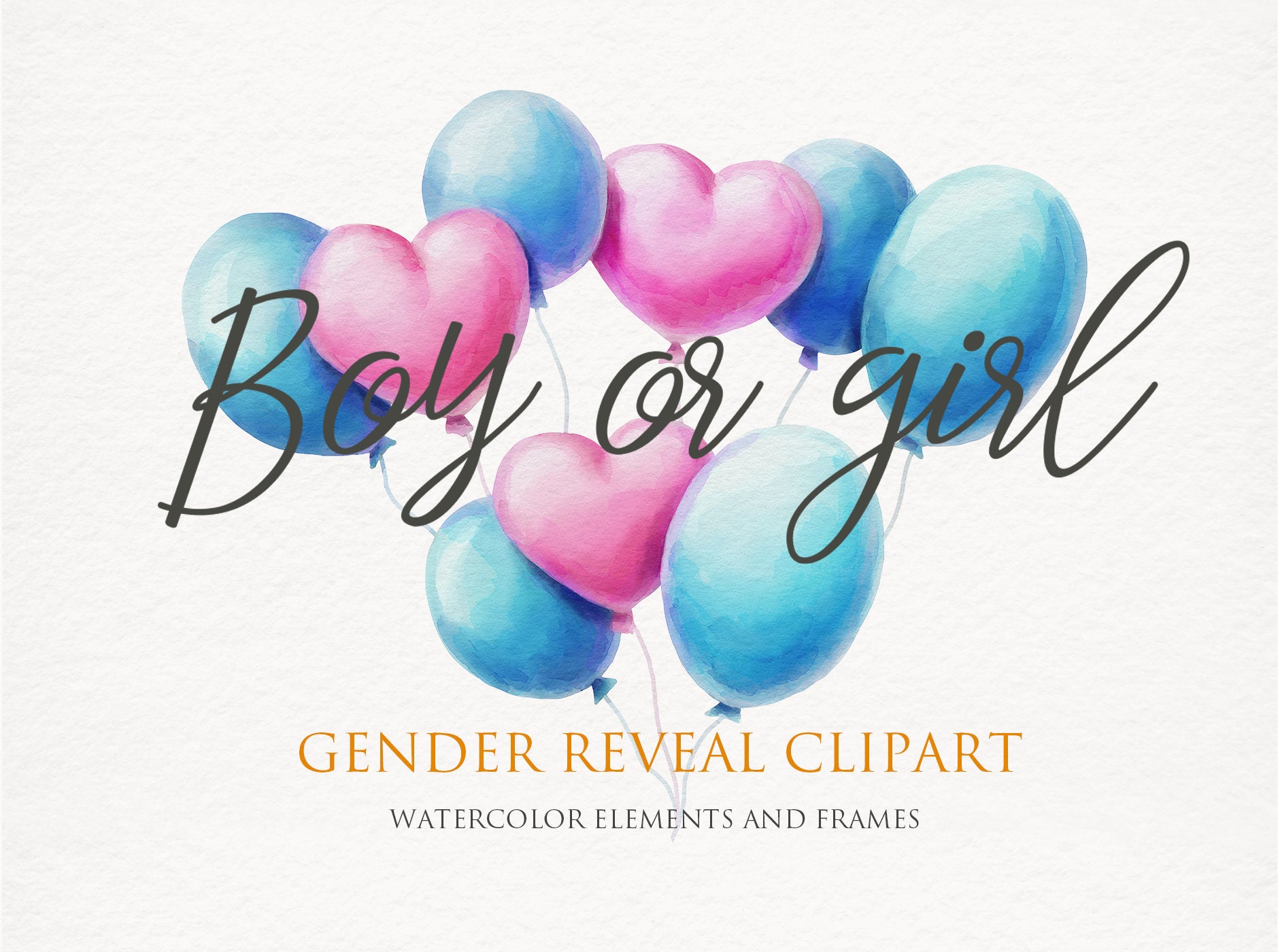 Gender Reveal Clipart Set Watercolor Gender Reveal Clip Art Etsy Porn Sex Picture