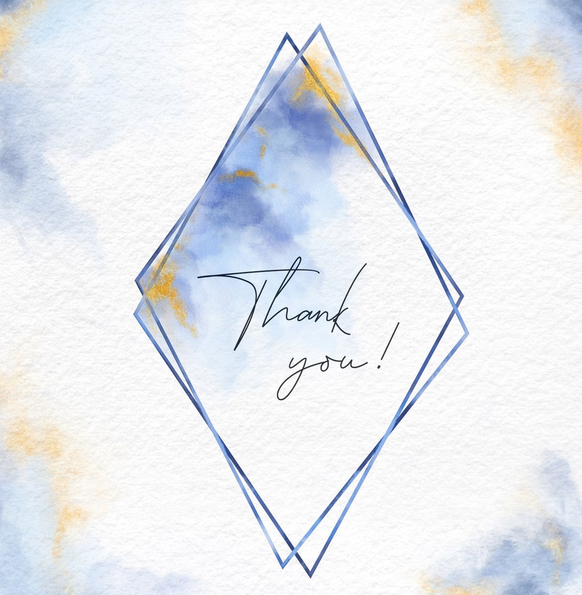 Navy Blue & Gold Geometric Frame Clipart. Watercolor Splashes - Etsy