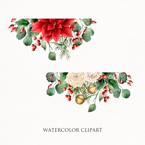 Christmas Watercolor Clipart. 6 Hand Painted Frames, Borders, Wreaths ...