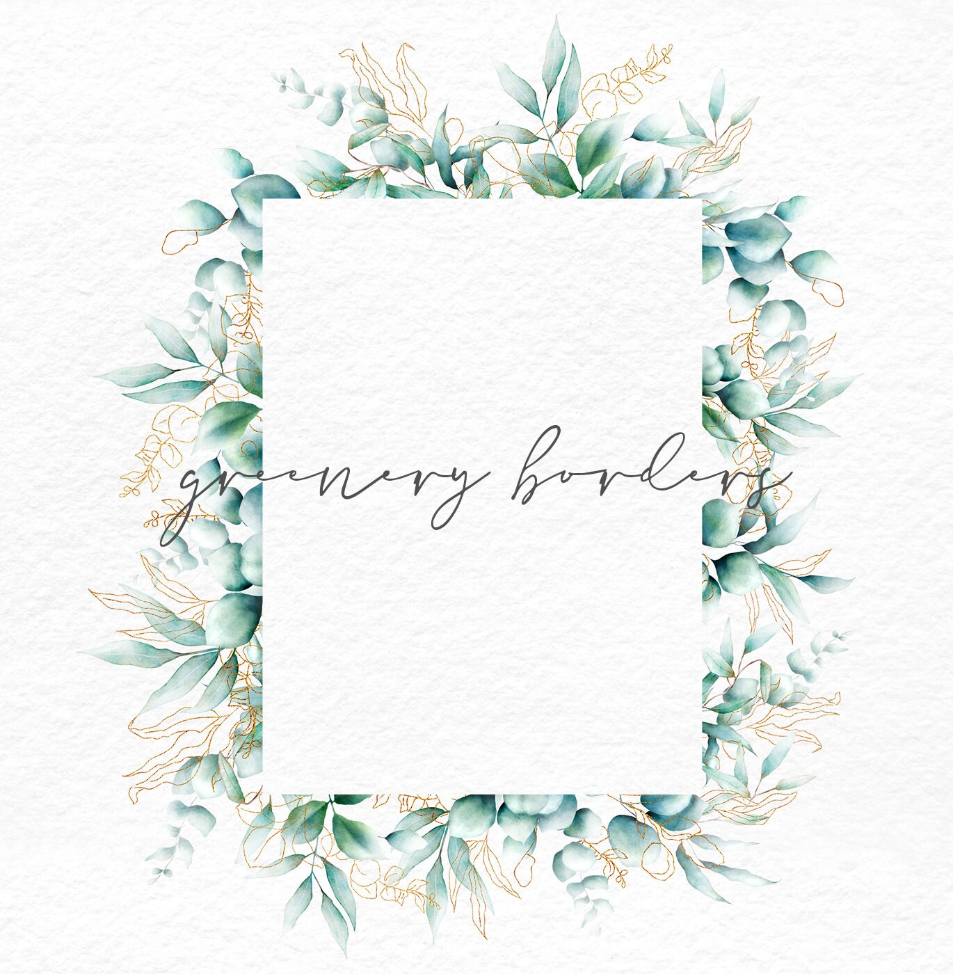 Greenery Watercolor Clip Art. 3 Eucalyptus Borders. Eucalyptus - Etsy