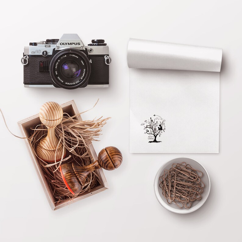 Unique Tree Ex Libris Stamp Book Library Stamp Bookplate - Etsy