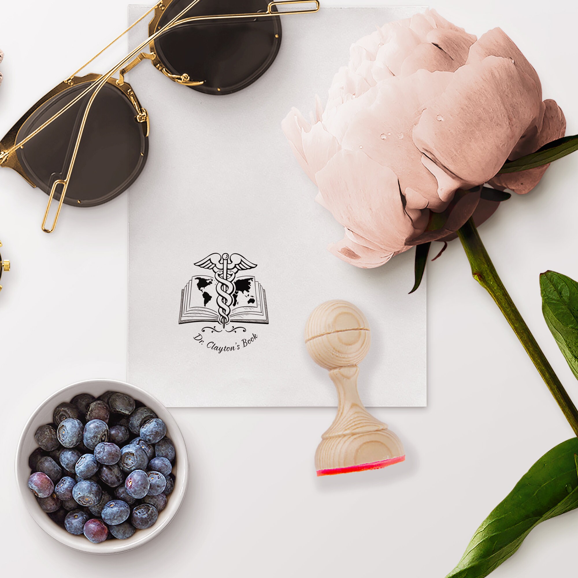 Medic Doctor Ex Libris Stamp Book Library Stamp Bookplate - Etsy