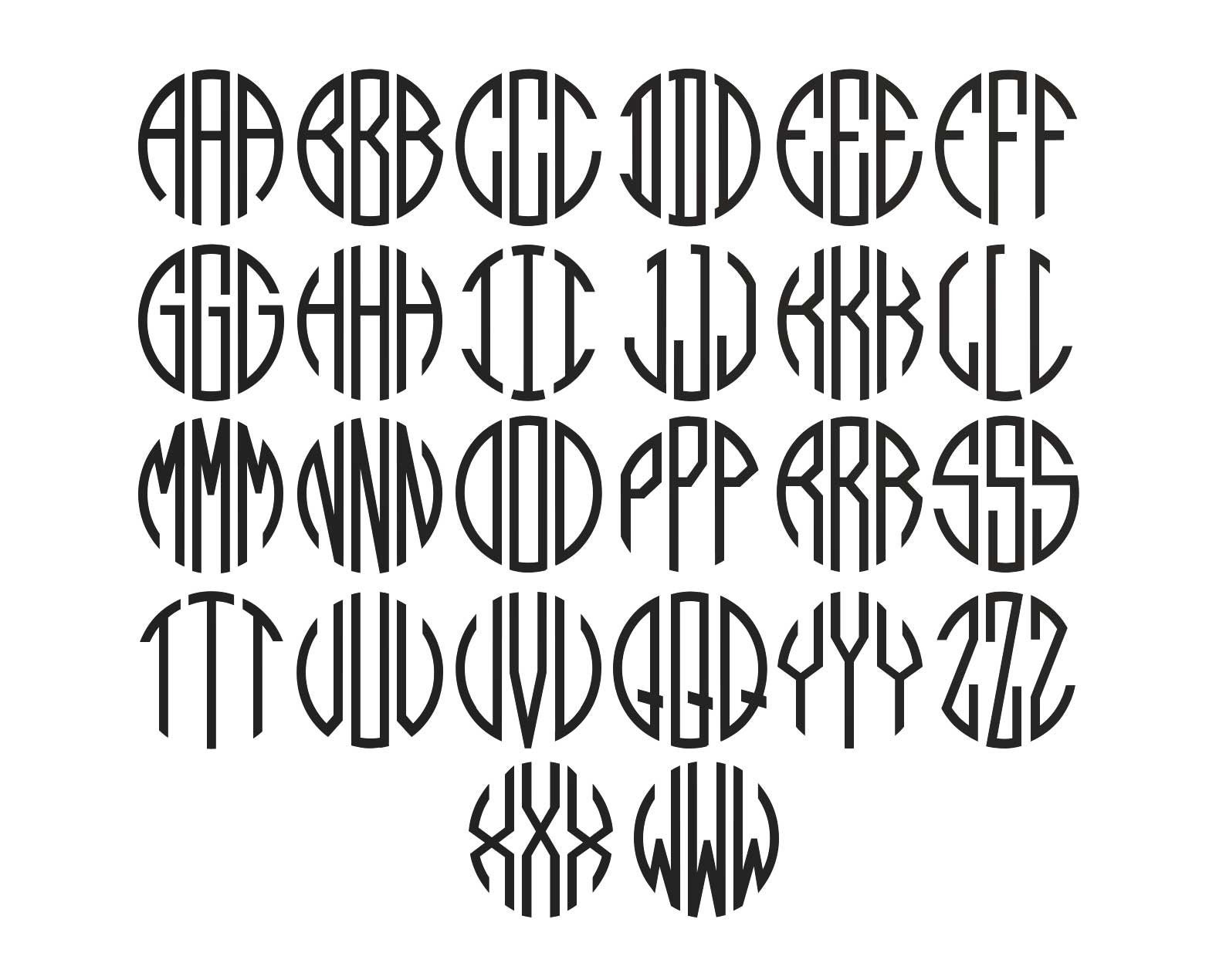 Circle Monogram SVG Monogram Alphabet SVG Circle Frames - Etsy