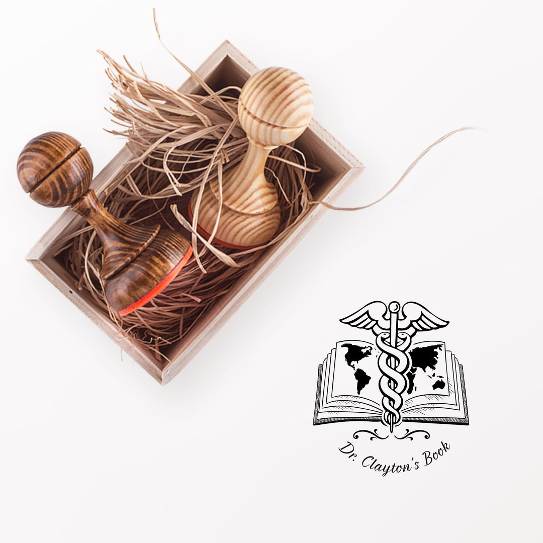 Medic Doctor Ex Libris Stamp - Book Library Stamp - Bookplate Stamp ...