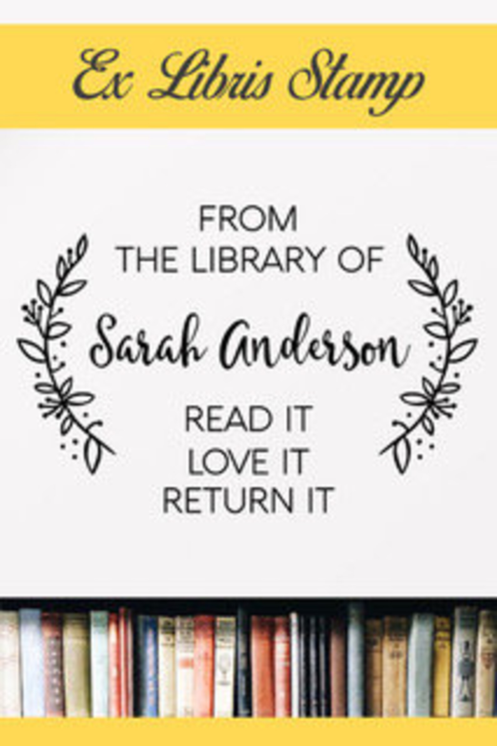 Read Love Return Ex Libris Stamp Book Library Stamp - Etsy