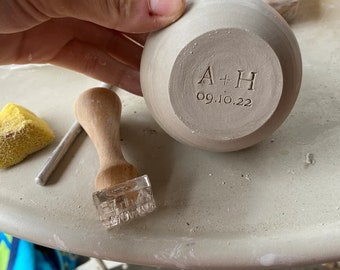 Custom Pottery Stamp, Pottery Signature Stamp, Custom Pottery Initials ...