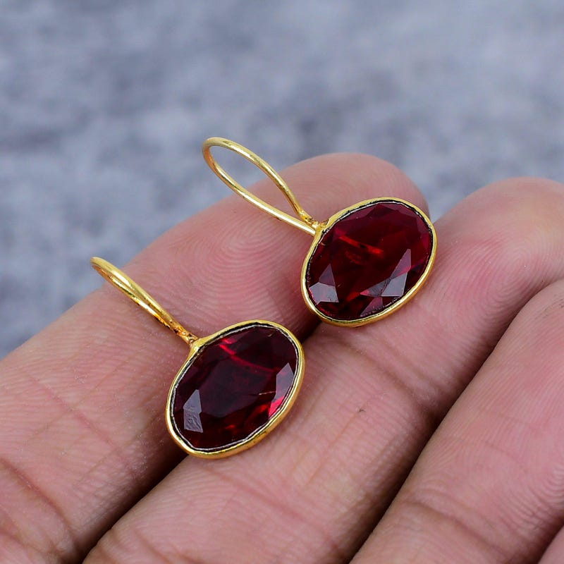 Artisan Garnet Earrings - Etsy