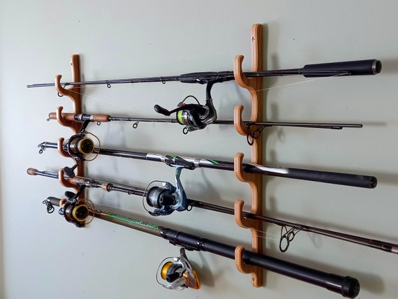 Fishing Rod Rack / Fishing Rod Holder / Fits Five Fishing Rods - Etsy