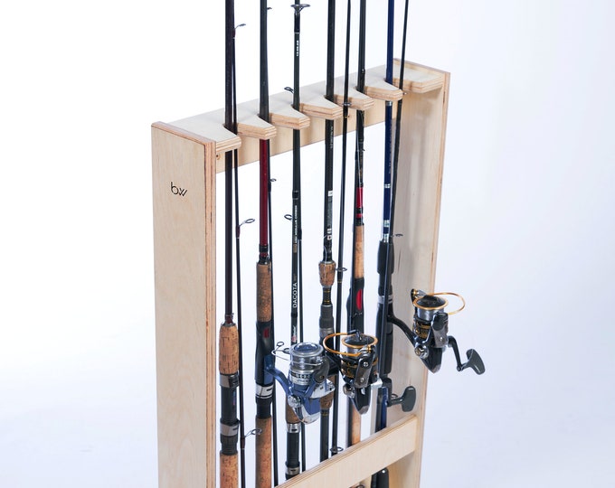 Fishing Rod Rack Standing Organizer Holder Floor Stand Birch Plywood - Etsy
