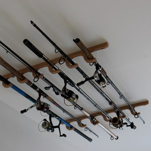 Fishing Rod Rack Wall / Ceiling mounted Organizer birch | Etsy