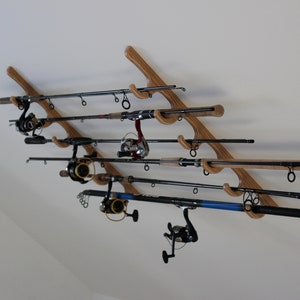 Fishing Rod Rack Wall / Ceiling mounted Organizer birch | Etsy
