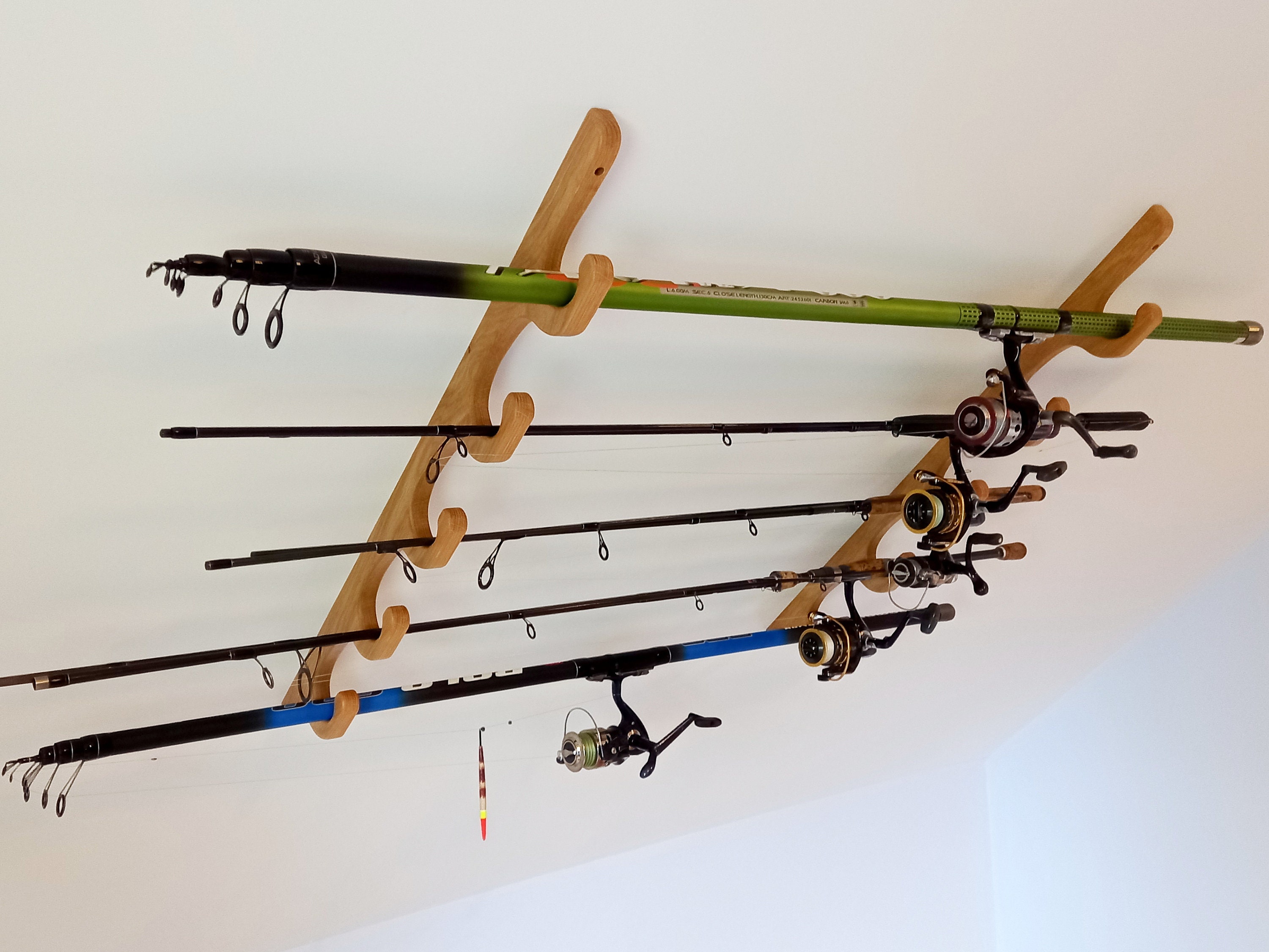 Fishing Rod Rack / Universal Mounting / Solid Oak Wood - Etsy