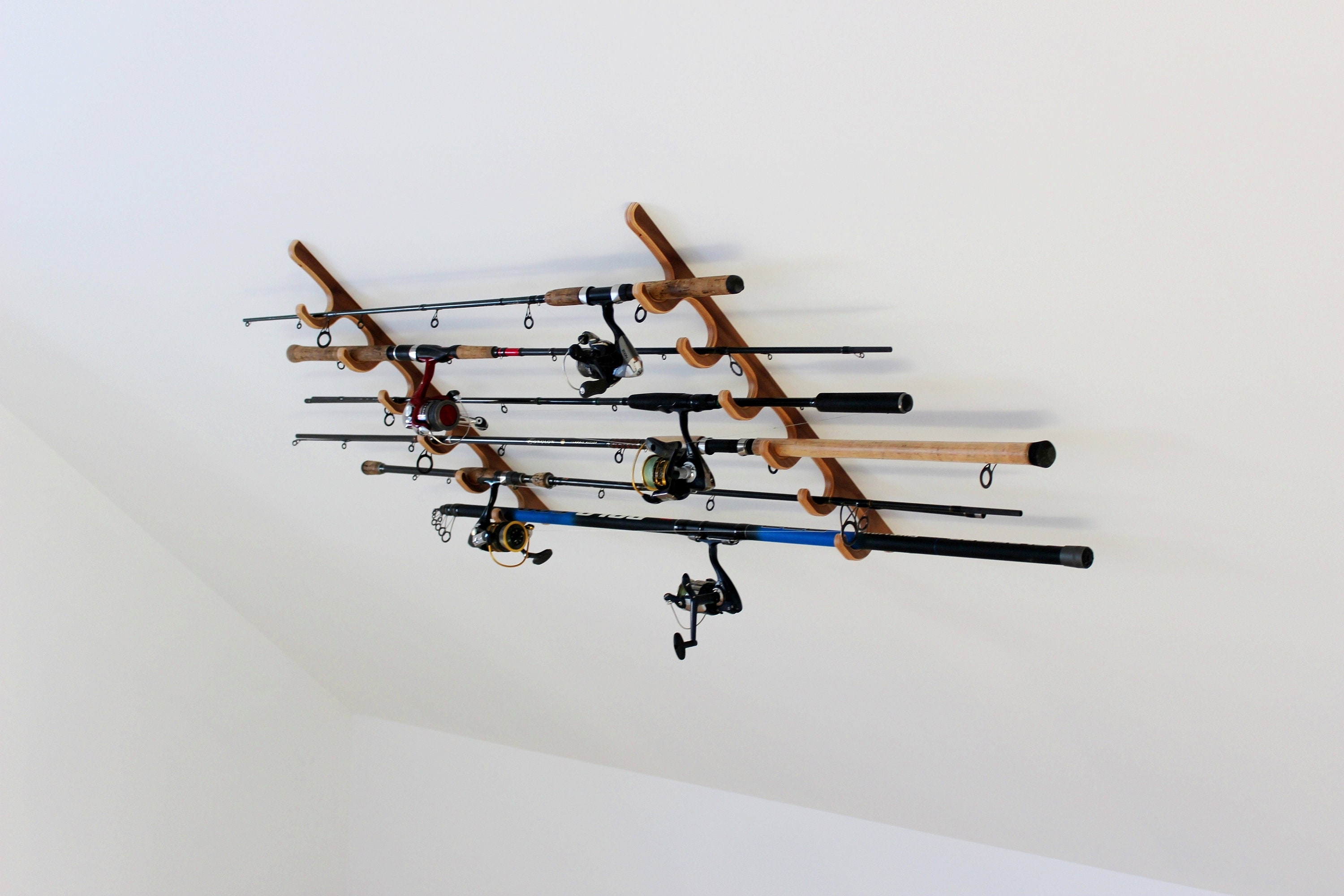 Fishing Rod Rack Wall / Ceiling Mounted Organizer Birch Plywood - Etsy