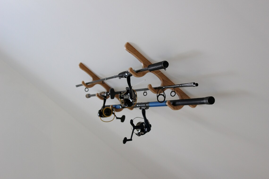 Fishing Rod Rack Wall / Ceiling Mounted Organizer Birch - Etsy