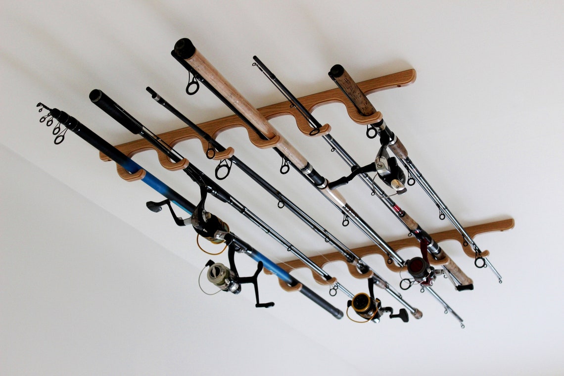 Fishing Rod Rack Wall / Ceiling Mounted Organizer Birch - Etsy