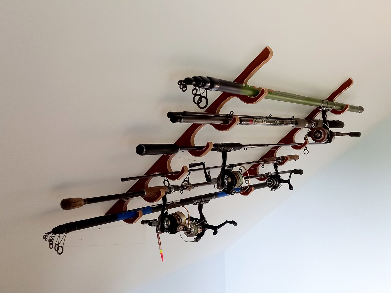 Fishing Rod Rack Wall / Ceiling Mounted Organizer Birch | Etsy