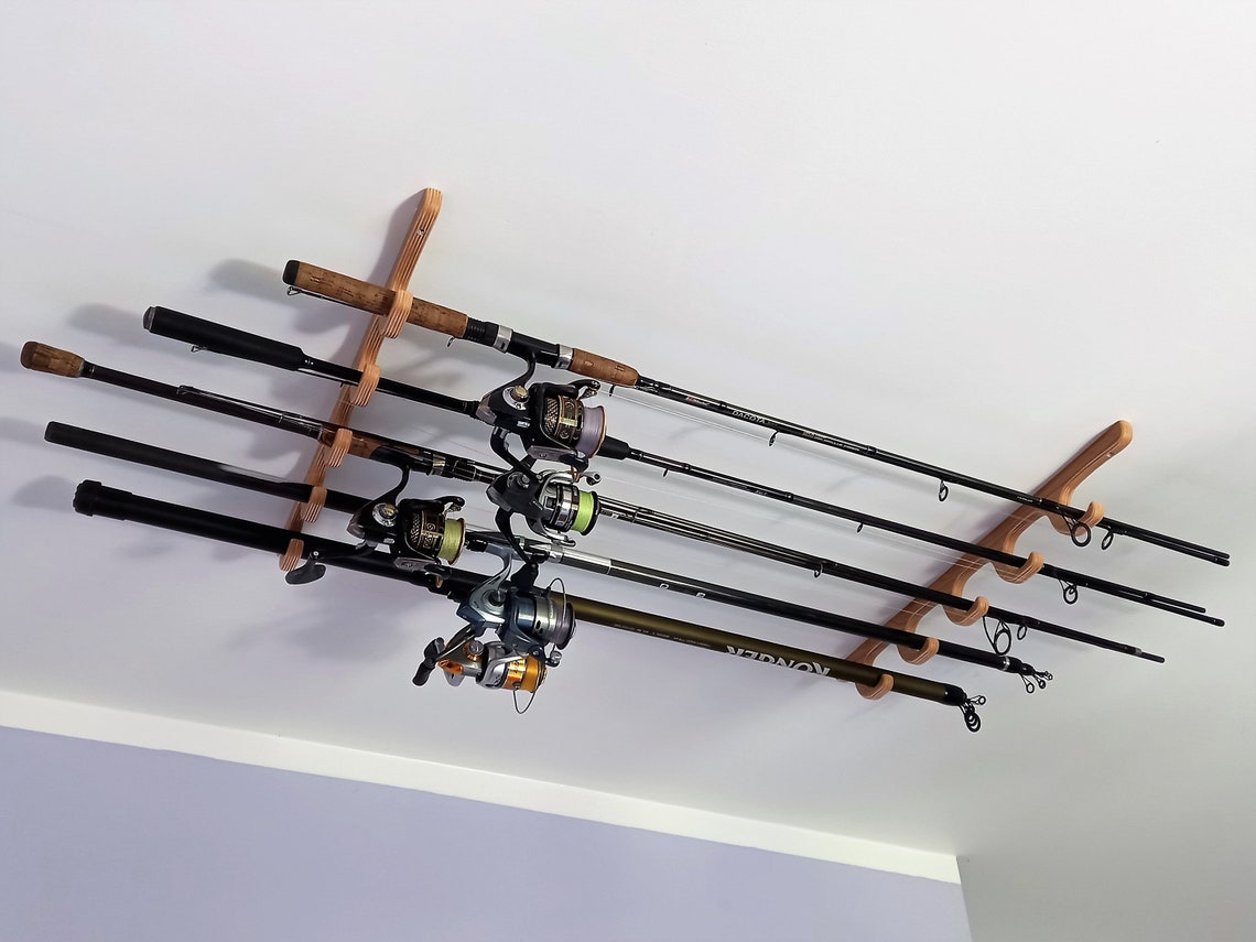 Fishing Rod Rack / Fishing Rod Holder / Fits Five Fishing Rods - Etsy