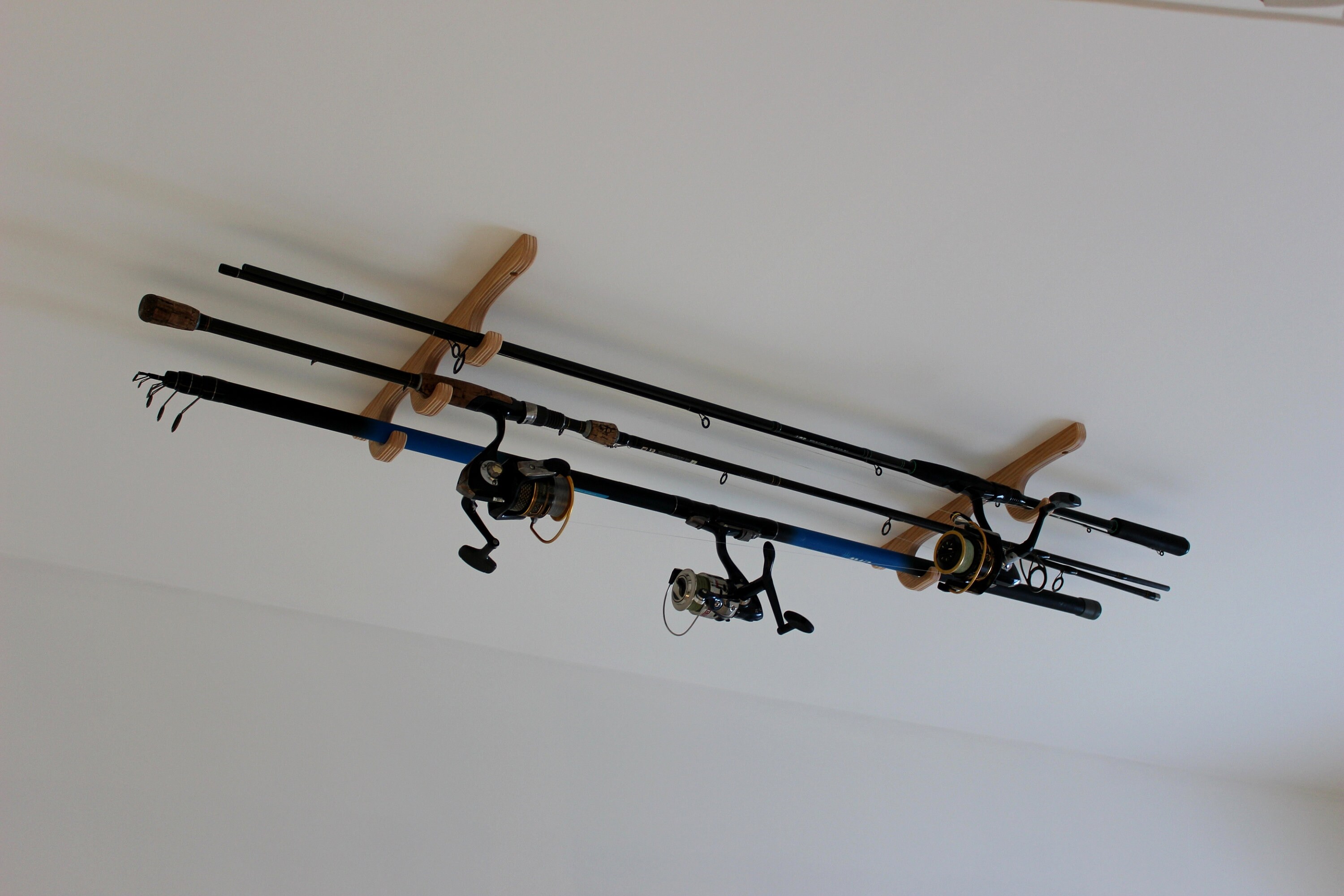 Fishing Rod Rack Wall / Ceiling Mounted Organizer Birch | Etsy