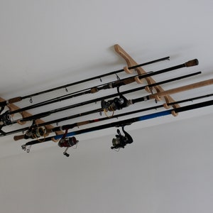 Fishing Rod Rack Wall / Ceiling mounted Organizer birch | Etsy
