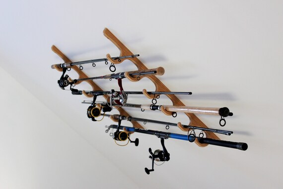 Fishing Rod Rack Wall / Ceiling Mounted Organizer Birch - Etsy