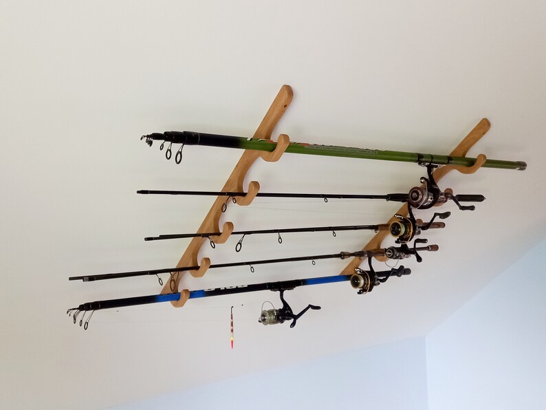 Fishing Rod Rack / Universal Mounting / Solid Oak Tree | Etsy