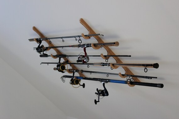 Fishing Rod Rack Wall / Ceiling Mounted Organizer Birch | Etsy