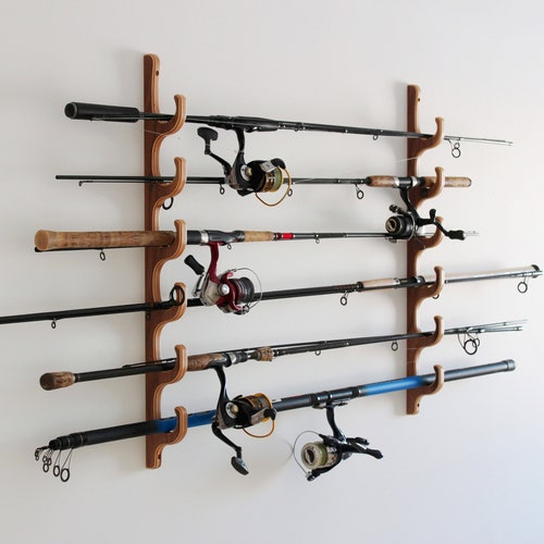 Fishing Rod Wall Mounted Display Rack - Etsy