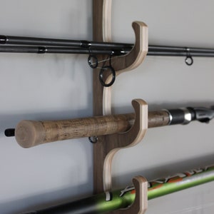 Fishing Rod Rack Wall / Ceiling mounted Organizer birch | Etsy